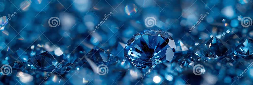 Array of Cut Blue Gemstones Sparkle Amidst Soft Lighting, with a ...