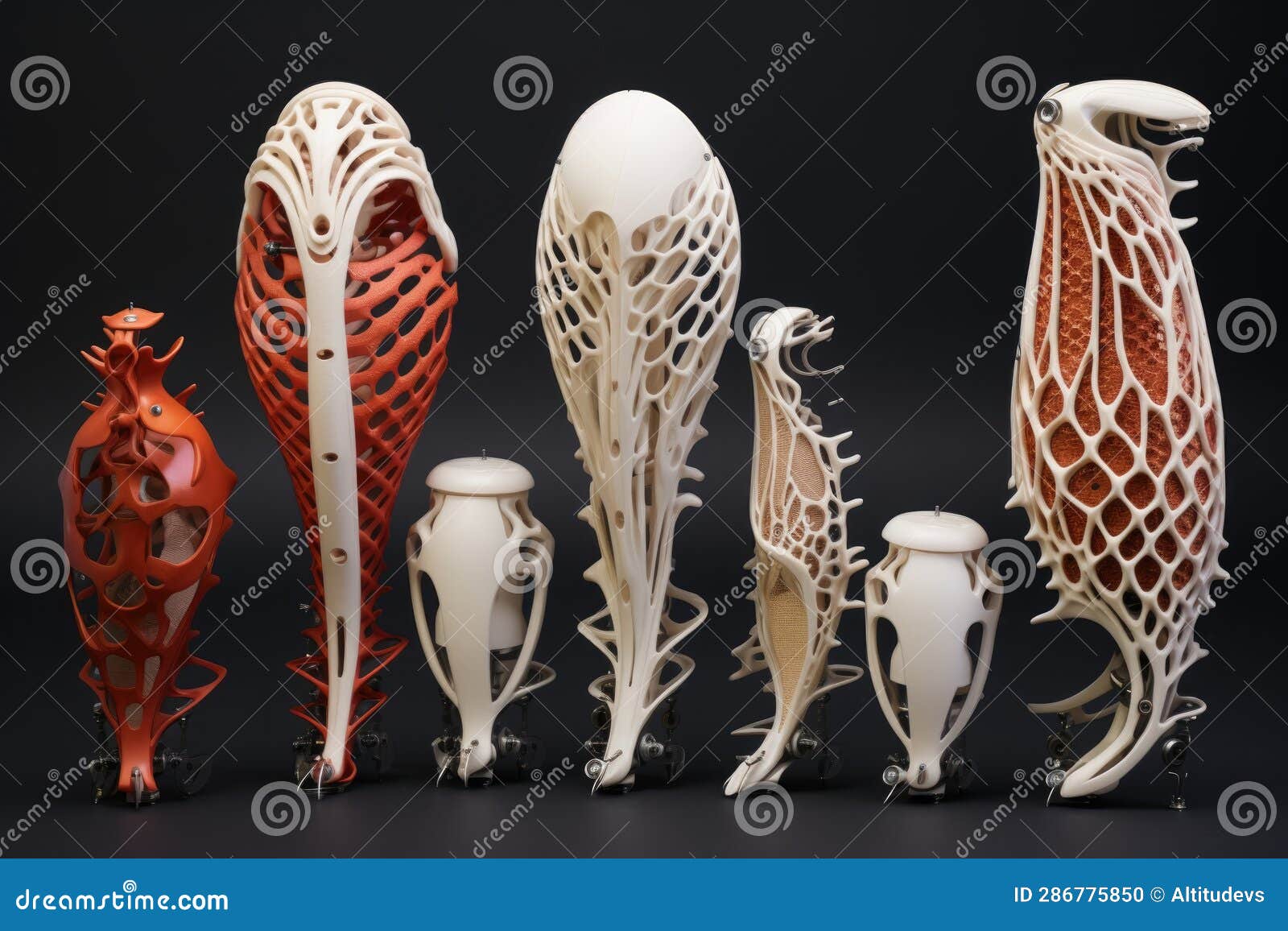 Array of 3d Printed Prosthetic Components Stock Illustration ...