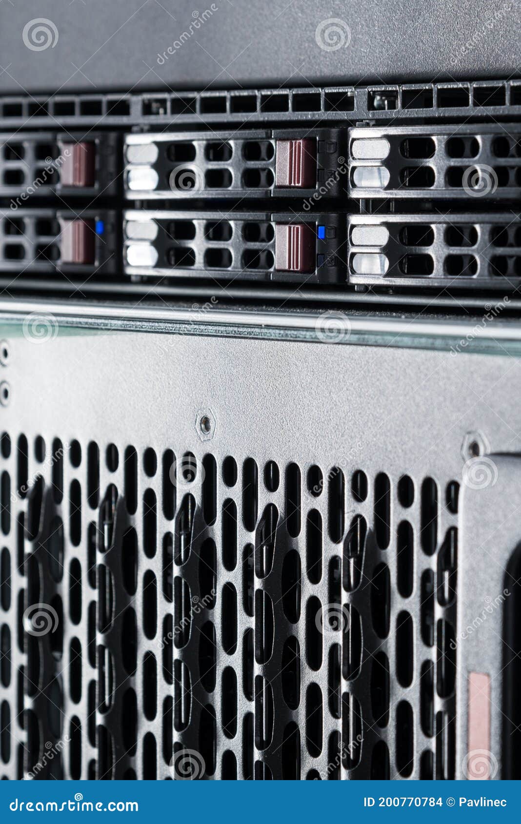 Array of Data Storage Hard Drives in Internet Data Center Stock Photo ...