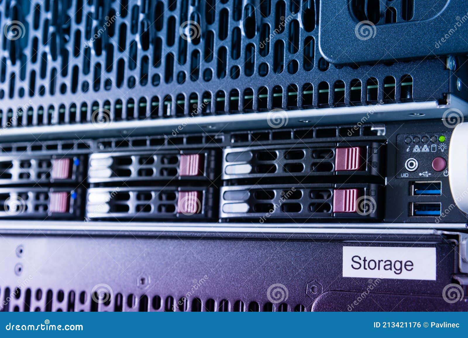 Array of Data Storage Hard Drives in Internet Data Center Stock Photo ...