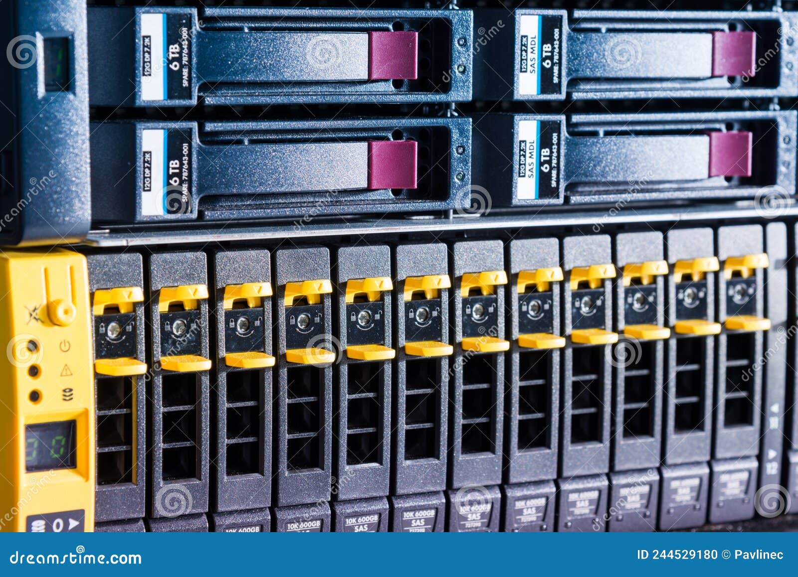 Array of Data Storage Hard Drives in Internet Data Center Stock Photo ...