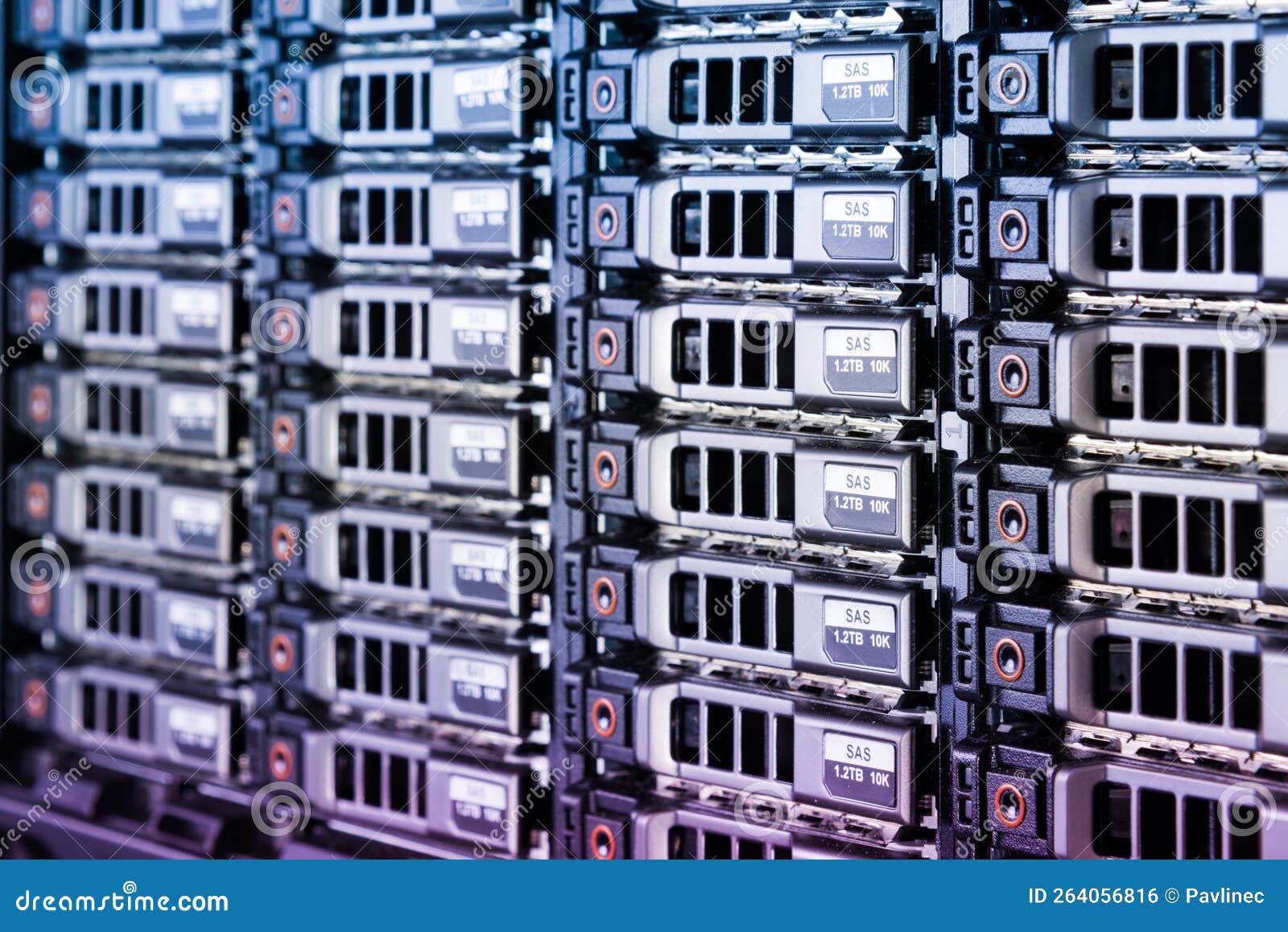 Array of Data Storage Hard Drives in Internet Data Center Stock Photo ...