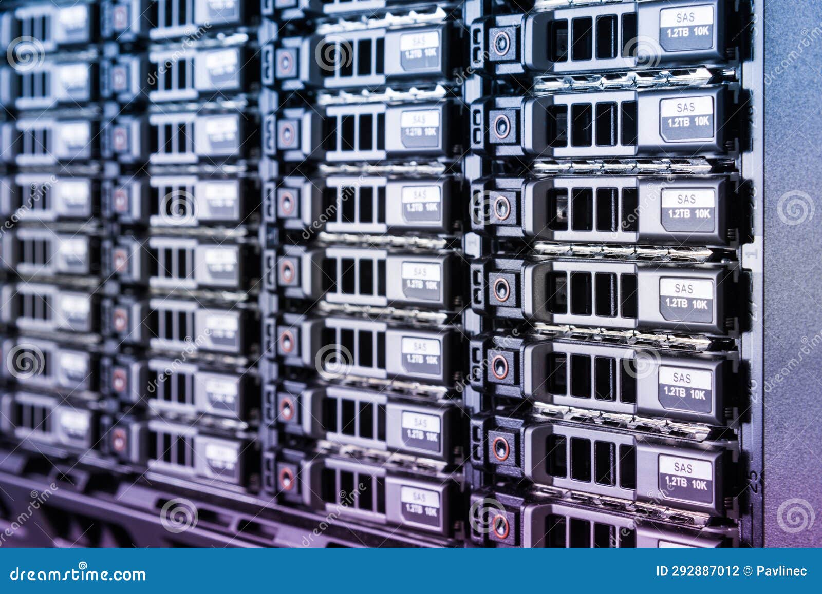 Array of Data Storage Hard Drives in Internet Data Center Stock Photo ...