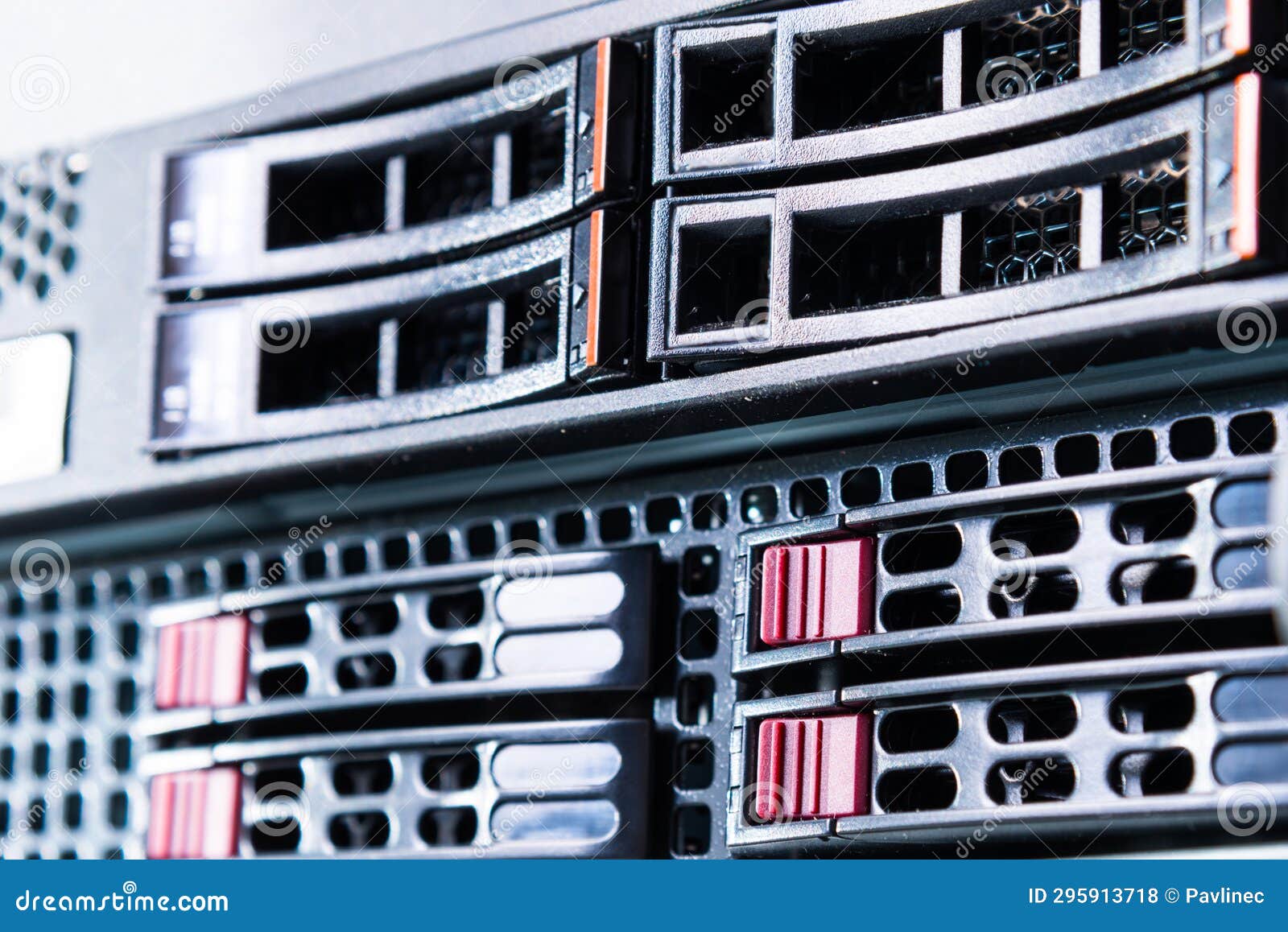 Array of Data Storage Hard Drives in Internet Data Center Stock Photo ...