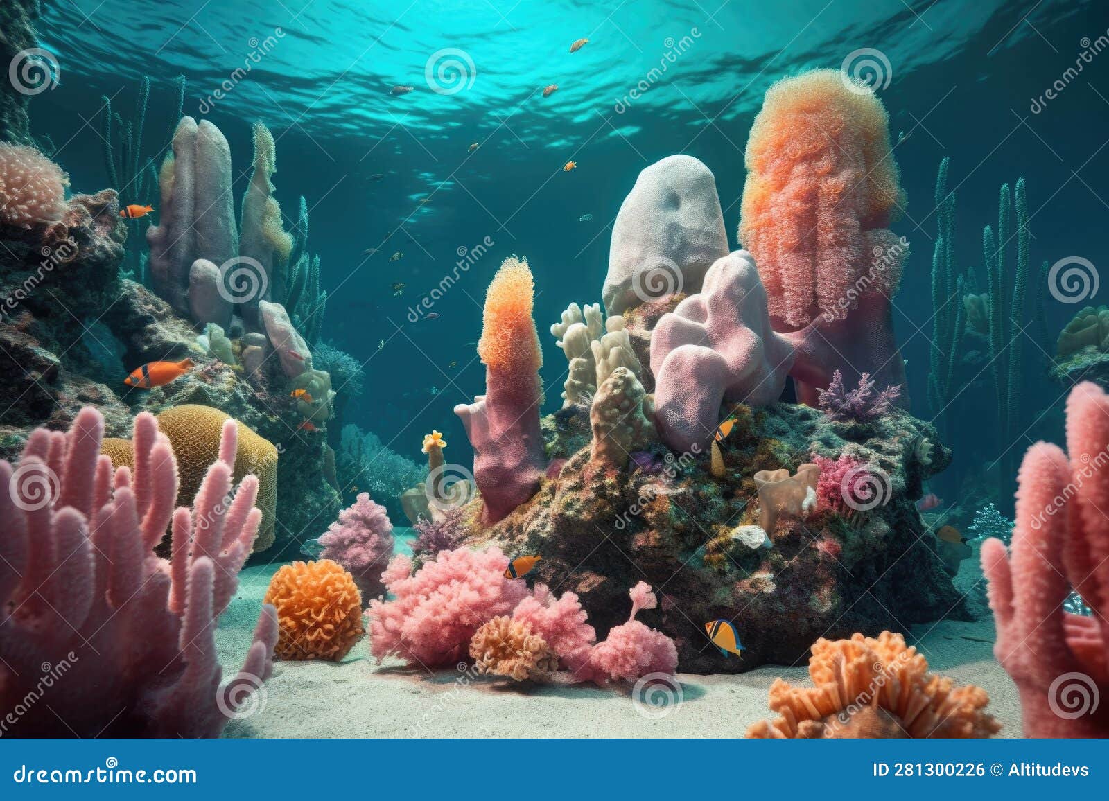 An Array of Deep-sea Sponges Creating an Otherworldly Scene Stock Photo ...