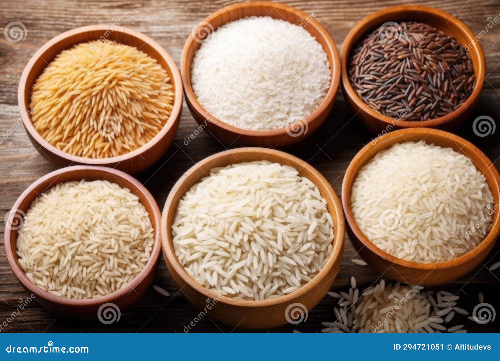An Array of Different Rice Varieties in Grain Form Stock Image - Image ...