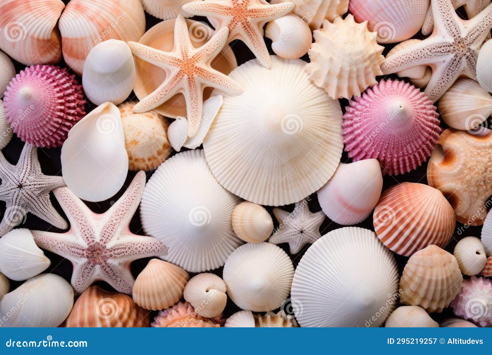 An Array of Different Seashells Side by Side Stock Image - Image of ...
