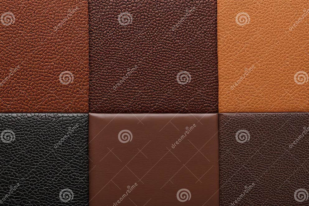 Array of Different Shades and Patterns of Brown Textured Leather ...