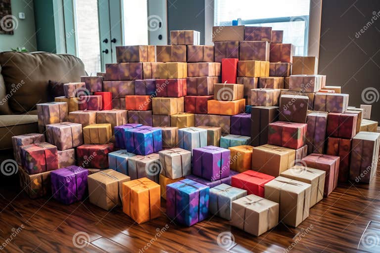 Array of Different-sized Packages Ready for Distribution Stock Image ...