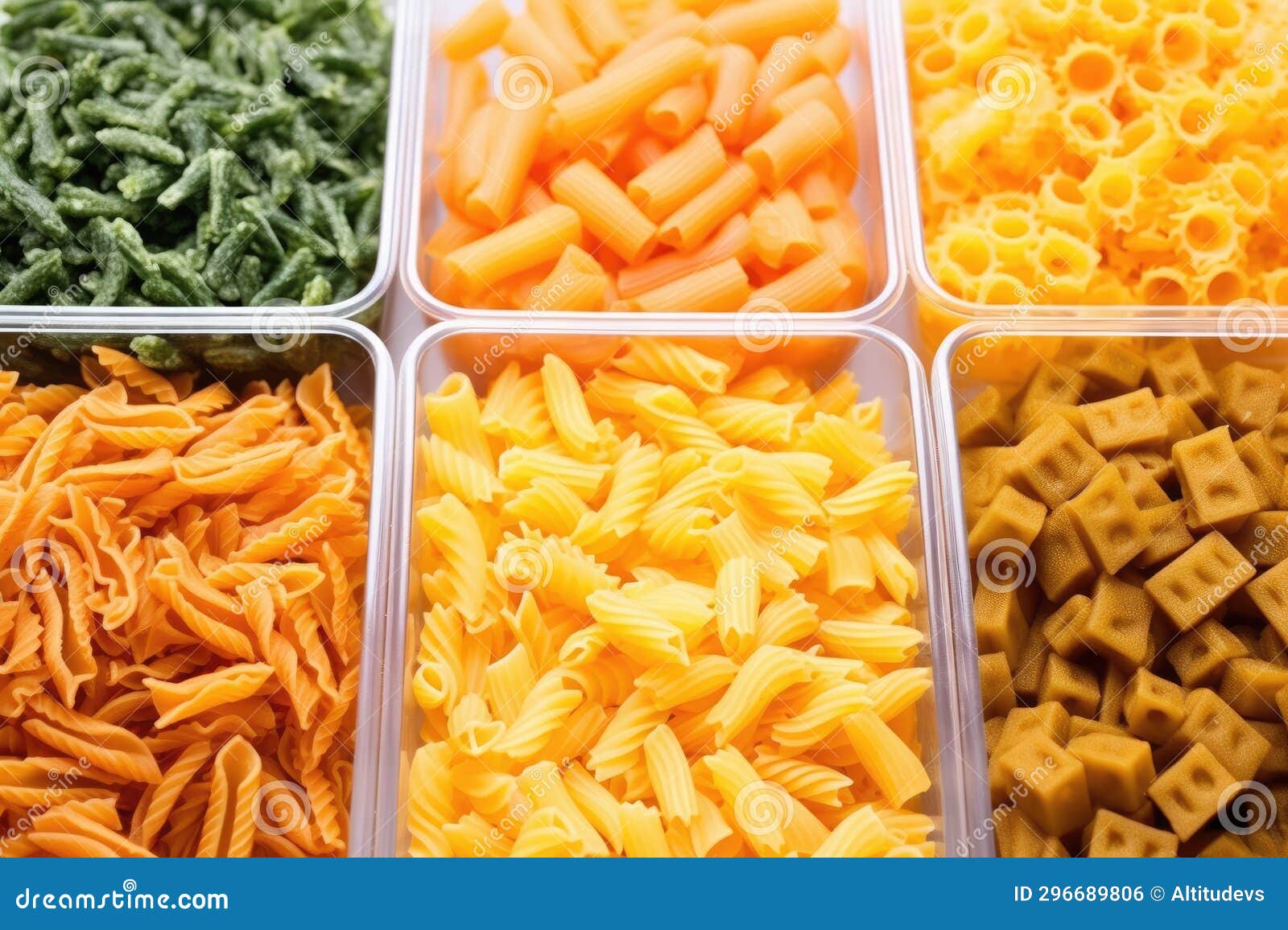 An Array of Differently Shaped Pasta in Containers Stock Photo - Image ...