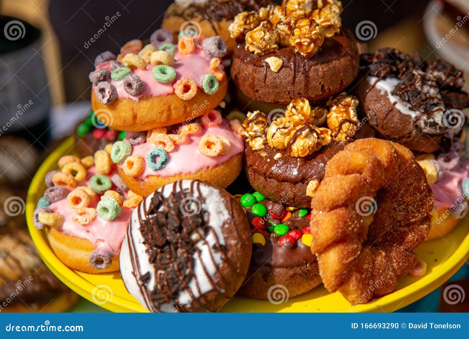 Array of donuts stock photo. Image of ingredients, dessert - 166693290