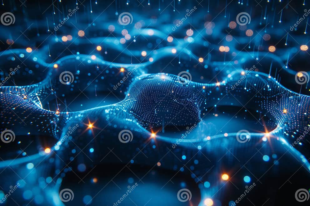 Array of Dots on Blue Abstract Background Stock Photo - Image of ...