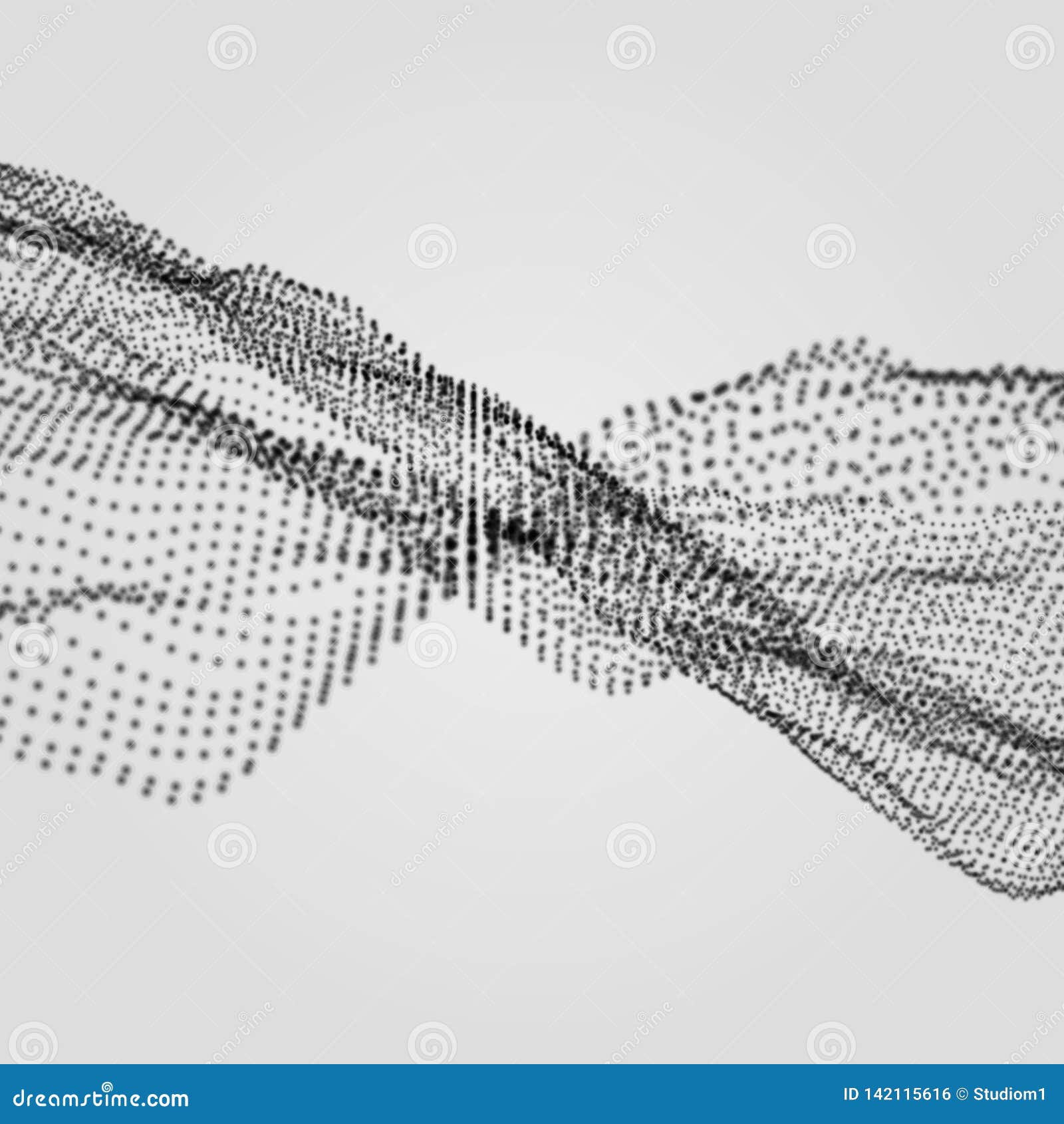 Array with Dynamic Emitted Particles. Flowing Particle Waves Stock Vector - Illustration of ...