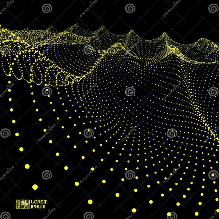 Array with Dynamic Emitted Particles. Flowing Particle Waves Stock Vector - Illustration of ...