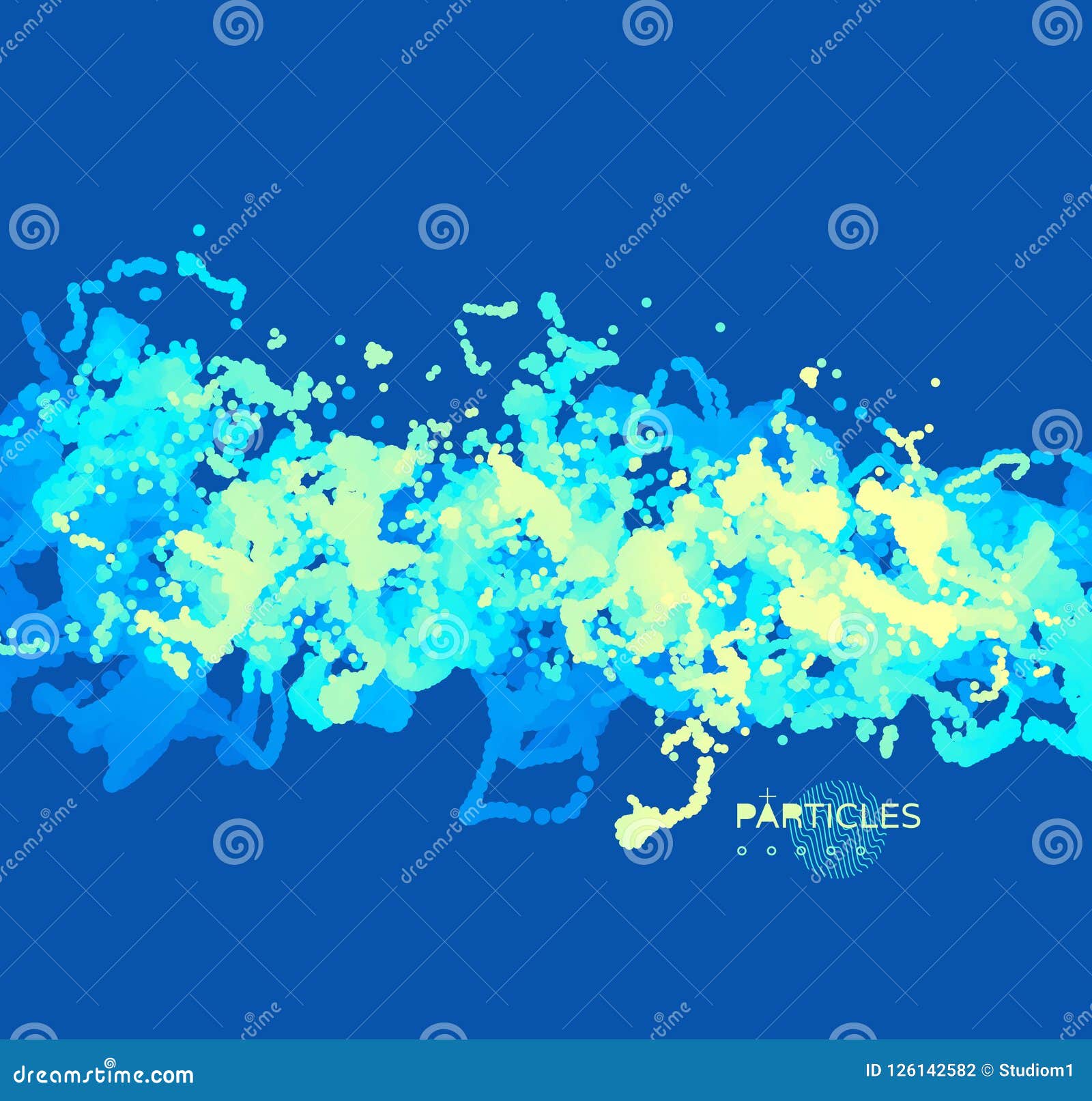 Array with Dynamic Emitted Particles. Water Splash Imitation. Abstract ...