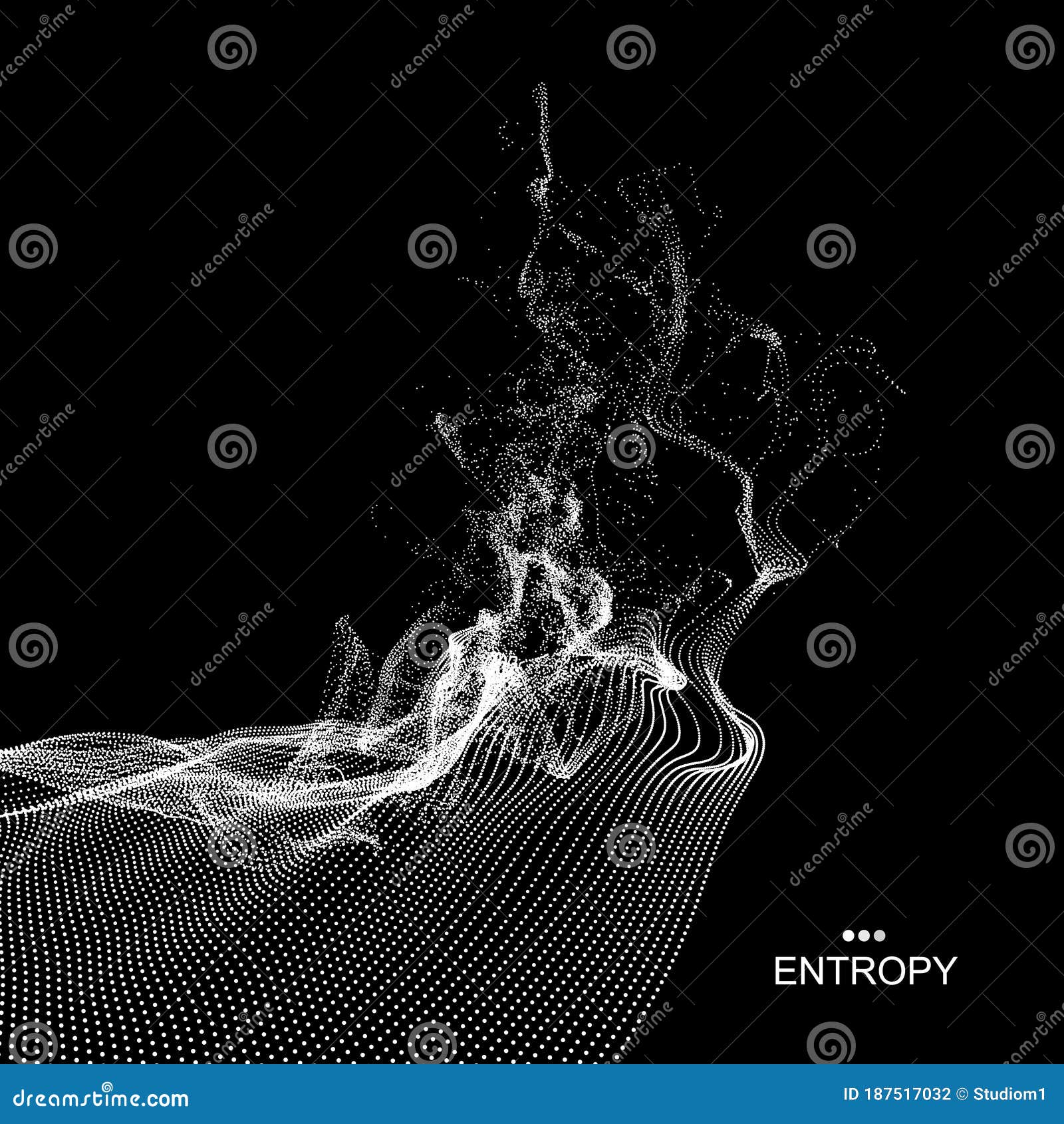 Array with Dynamic Emitted Particles. Water Splash Imitation Stock ...