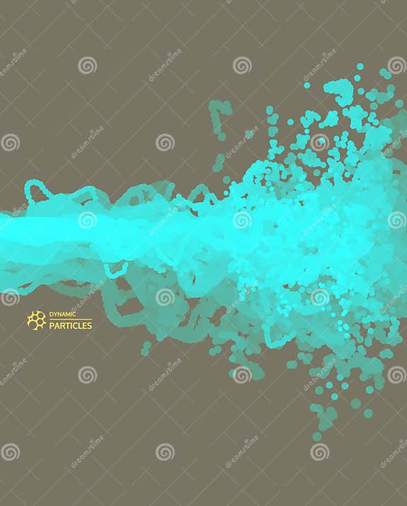 Array with Dynamic Emitted Particles. Water Splash Imitation. Abstract ...