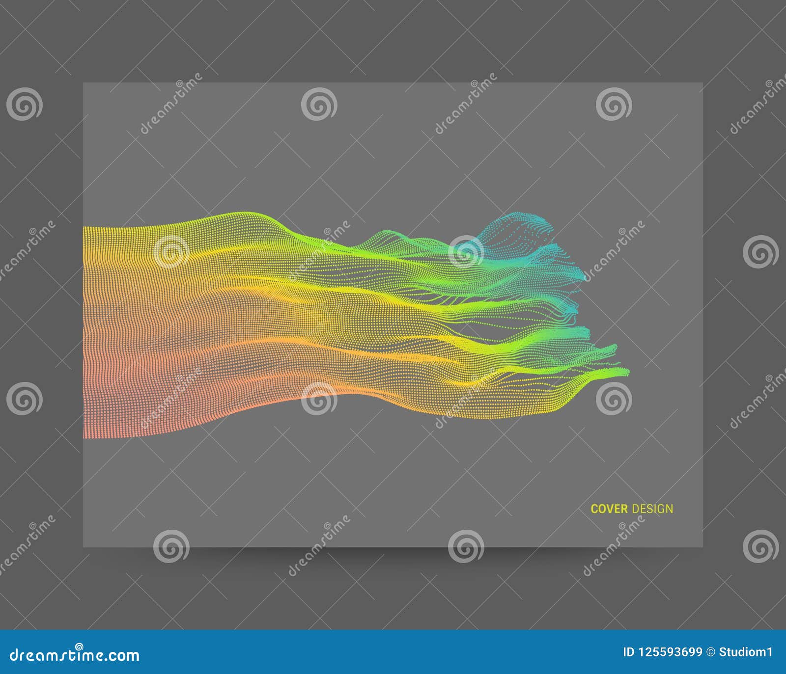 Array with Dynamic Particles. Composition with Motion Effect. Abstract ...