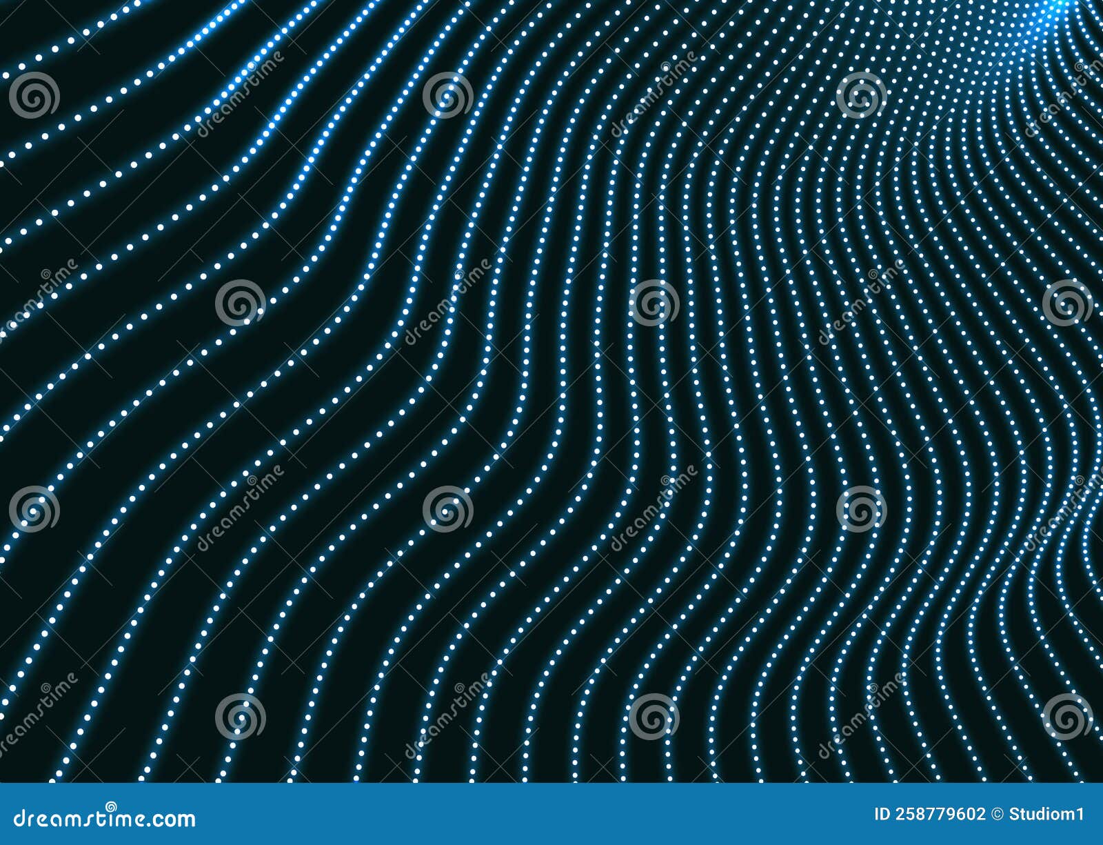 Array with Dynamic Particles. 3d Futuristic Technology Style. Abstract ...