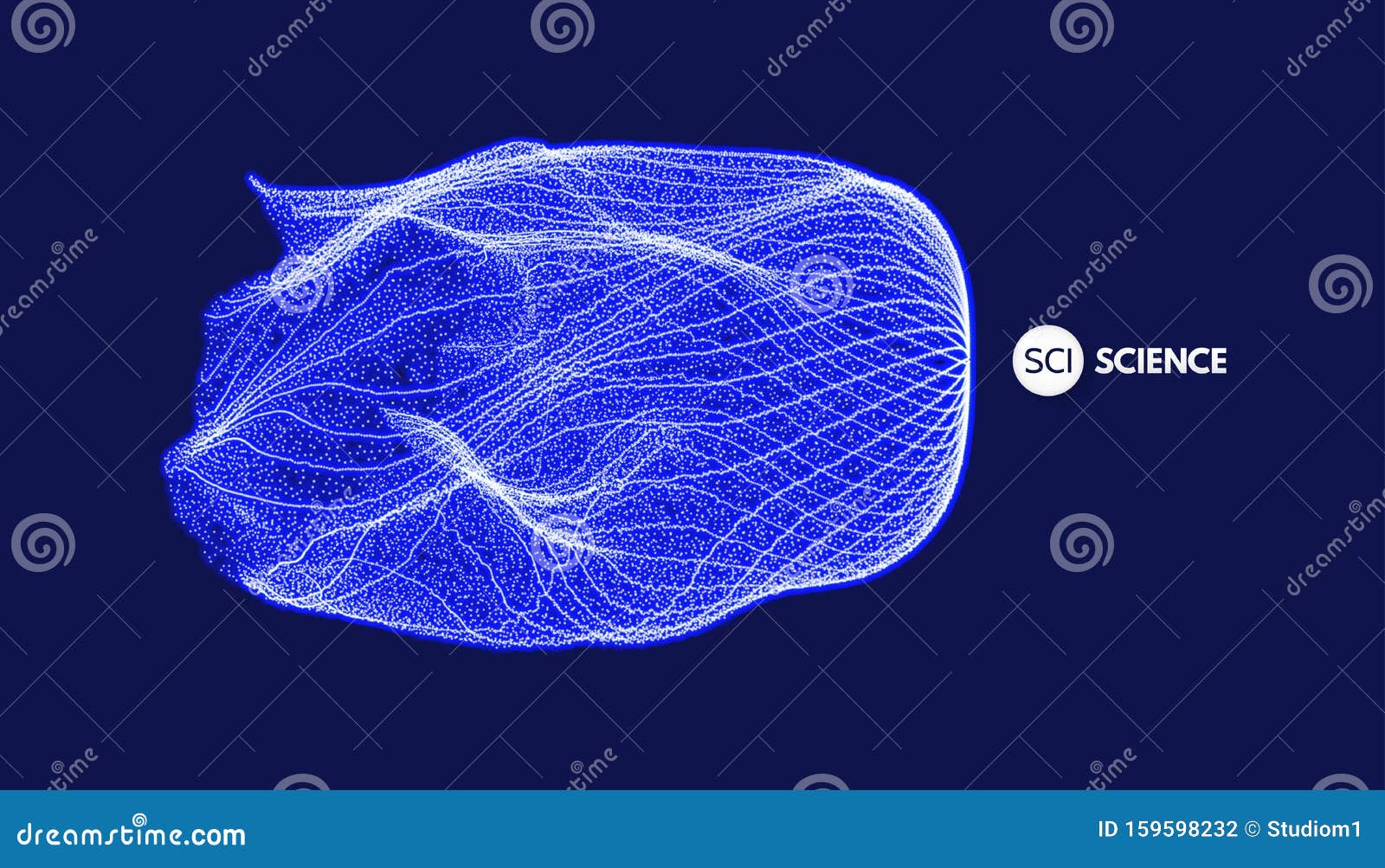 Array with Dynamic Particles. 3D Molecular Object for Medicine, Science ...