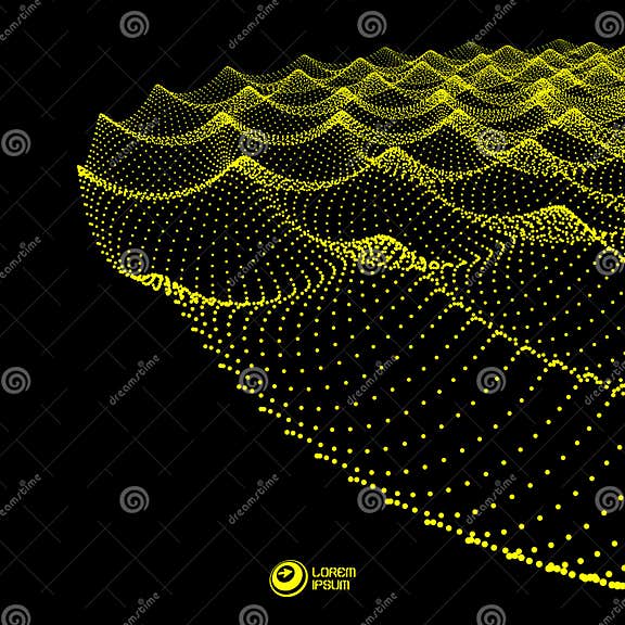 Array with Dynamic Particles. Flowing Particle Waves Stock Vector - Illustration of black ...