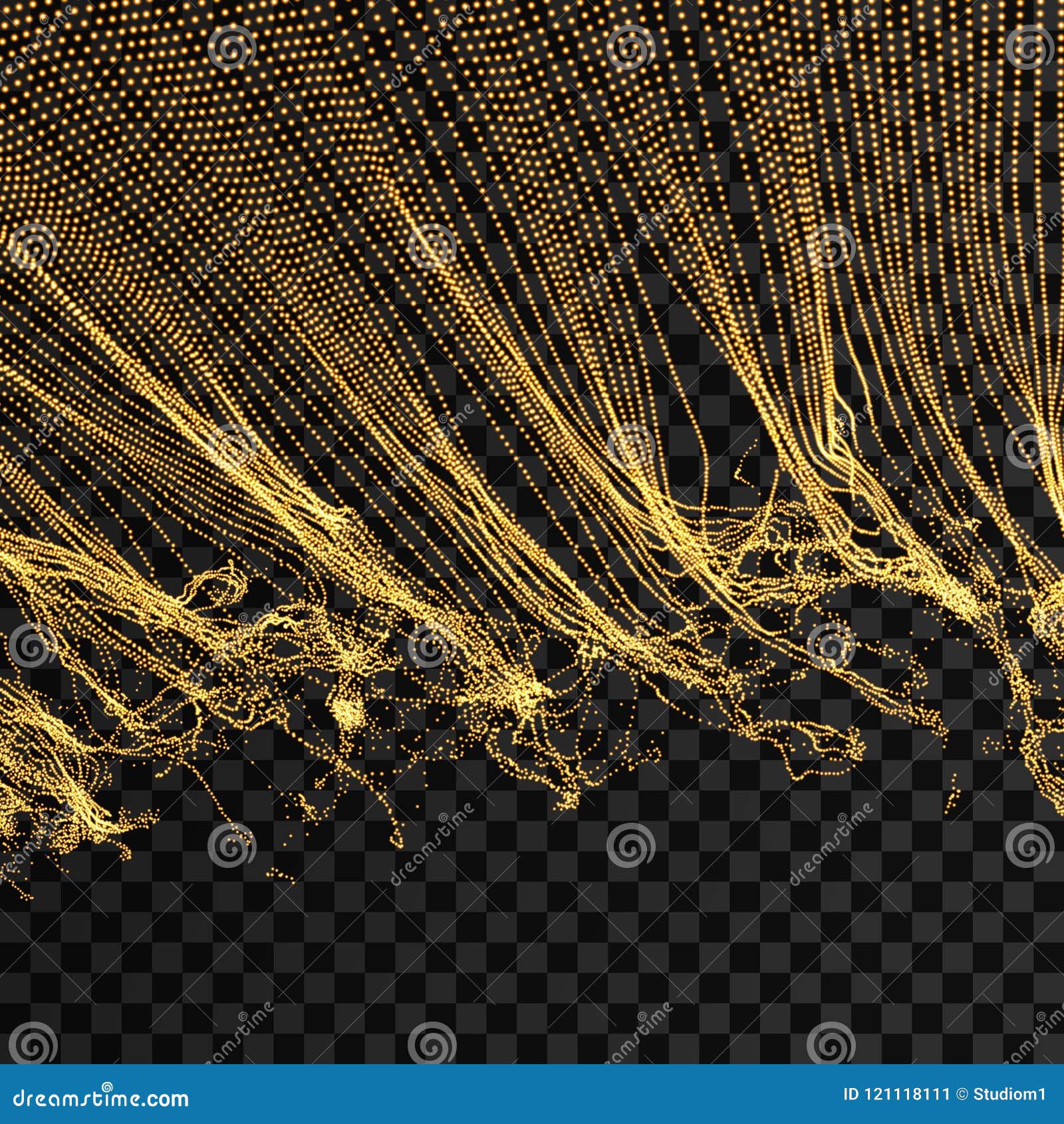 Array With Dynamic Particles Wavy Background Composition With Motion Effect Stock Vector