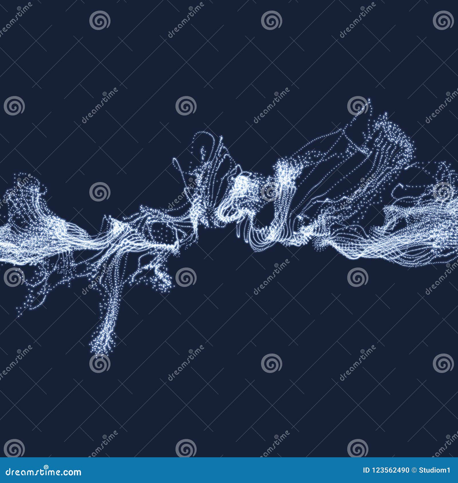 Array With Dynamic Particles Wavy Background Composition With Motion