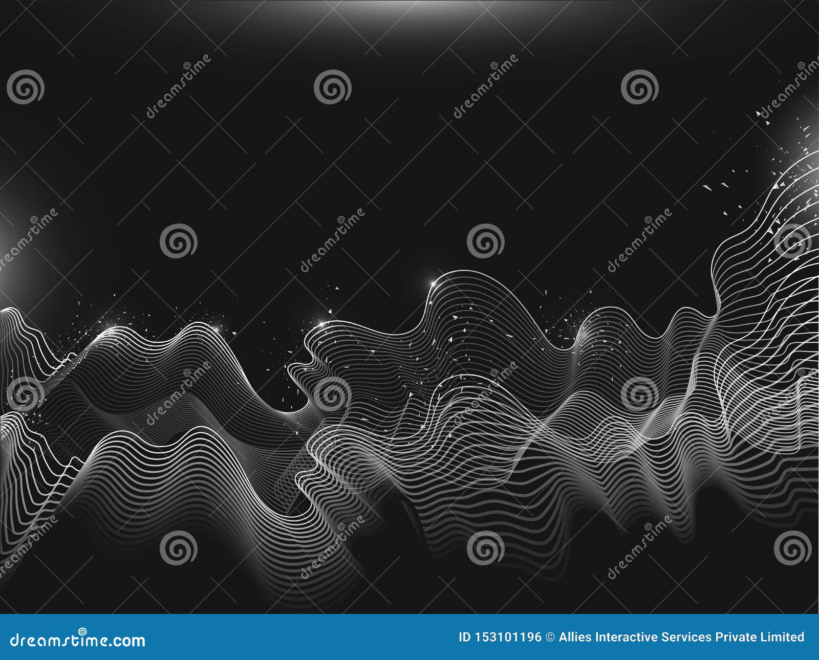 Array with Dynamic Particles Wavy Motion Effect Composition. Stock ...