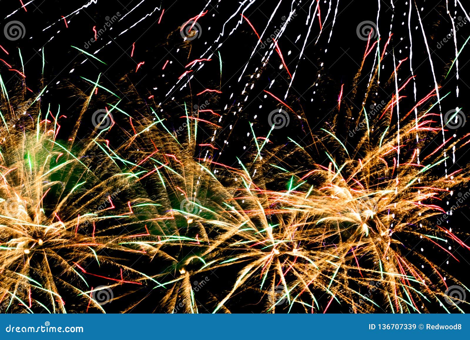 Array of Fireworks Explosions Stock Image - Image of fourth, glowing ...