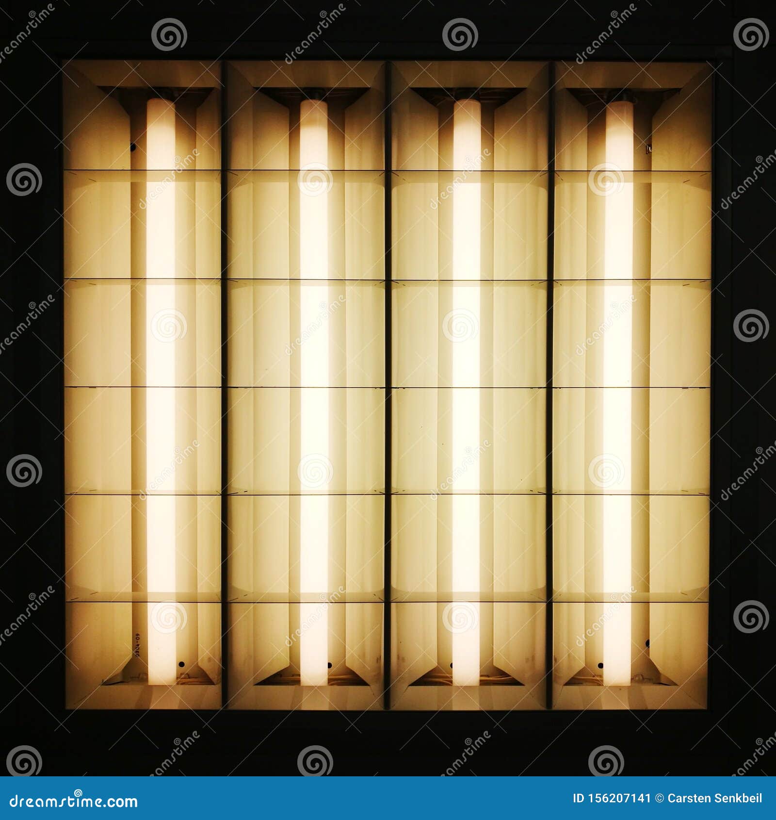 Array of Four Fluorescent Tubes Stock Image - Image of square ...