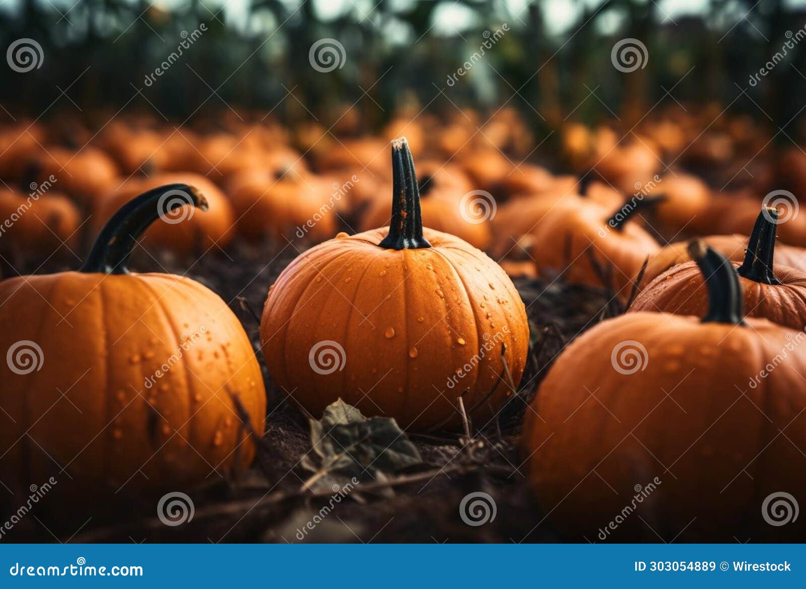 Array of Freshly Harvested Pumpkins Arranged in a Neat Row on the ...