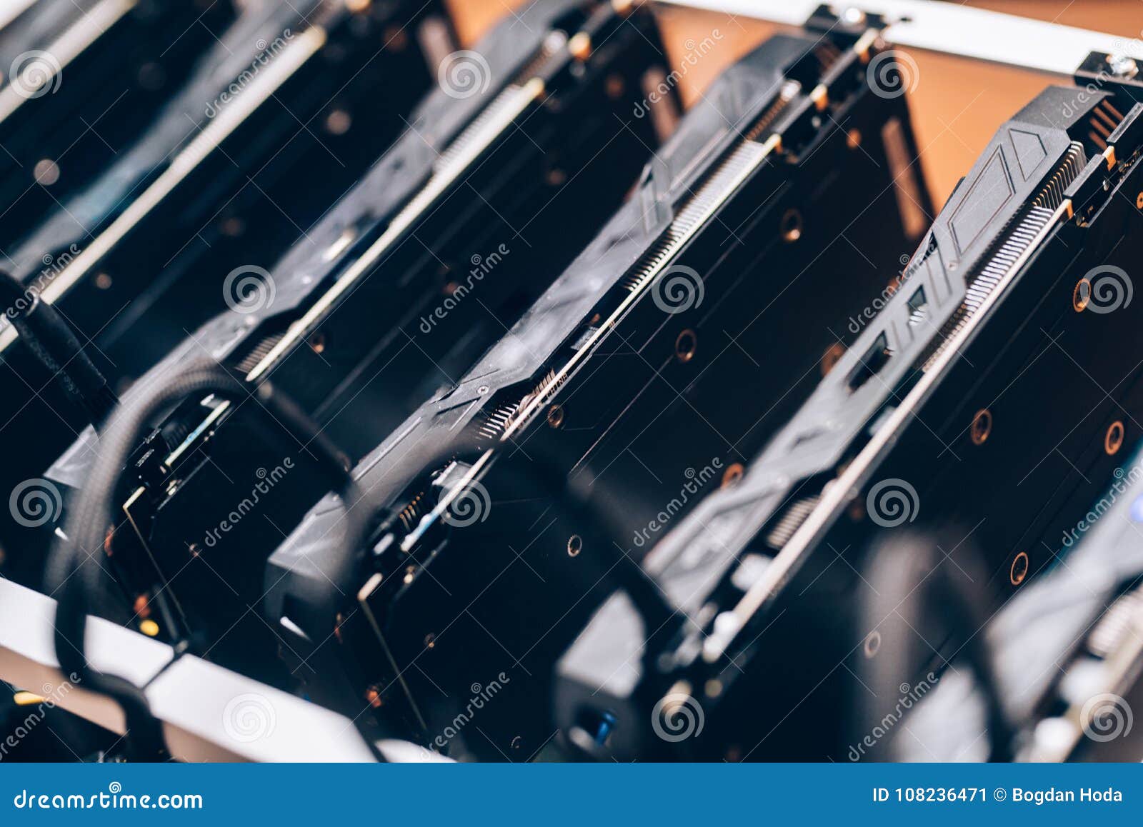 Array of GPUs for Mining Rig Machine To Mine for Digital Cryptocurrency ...
