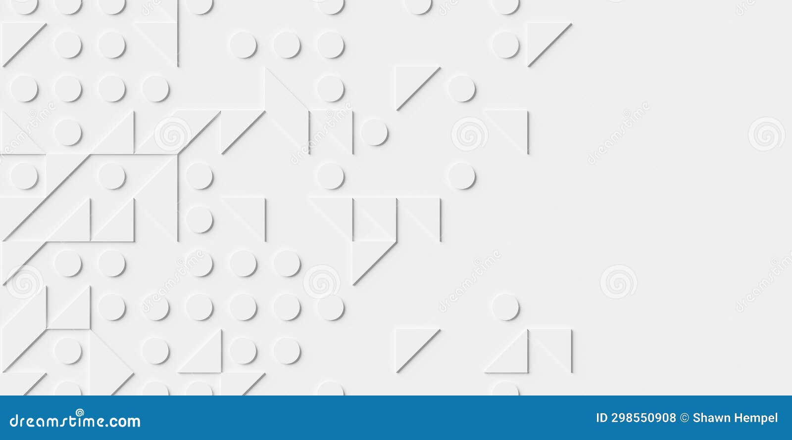 Array or Grid of Randomly Rotated White Triangles and Circles Background Wallpaper Banner ...