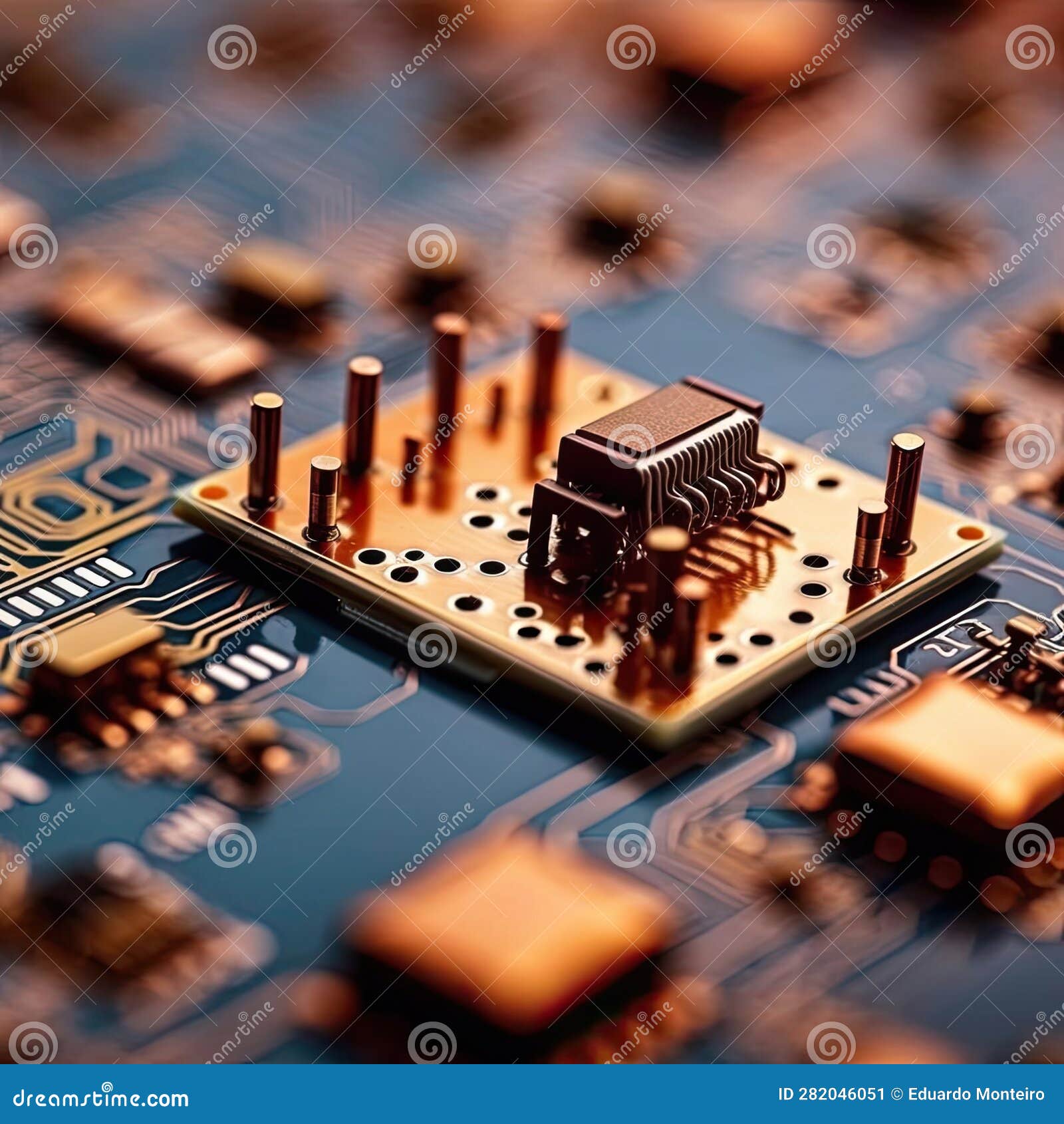 An Array of through-hole Components Mounted on a Printed Circuit Board ...