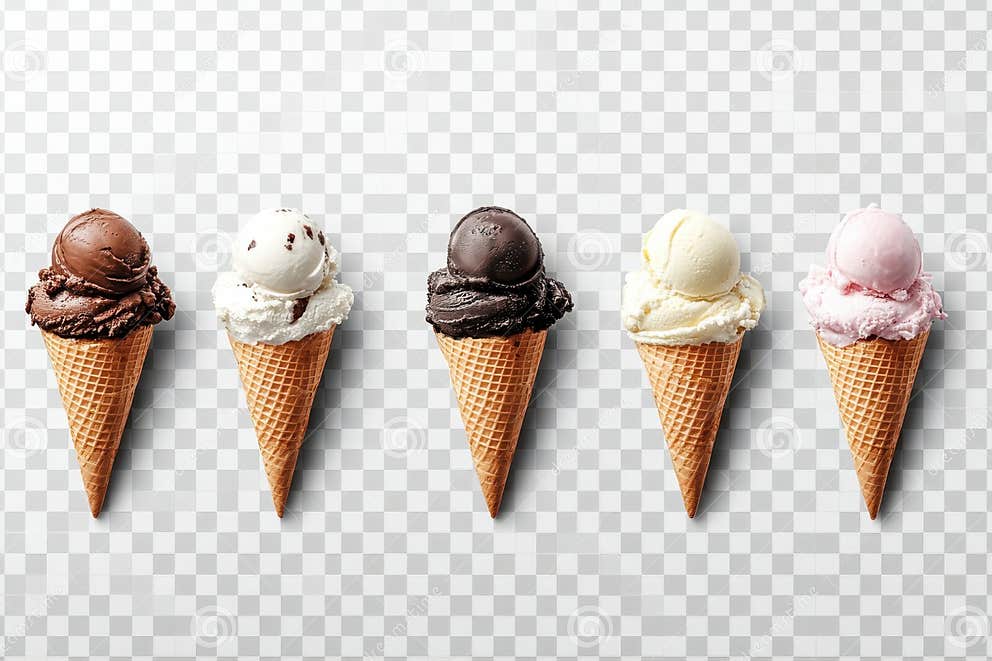 Array of Ice Cream Flavors and Presentations Forming an Eye-catching ...