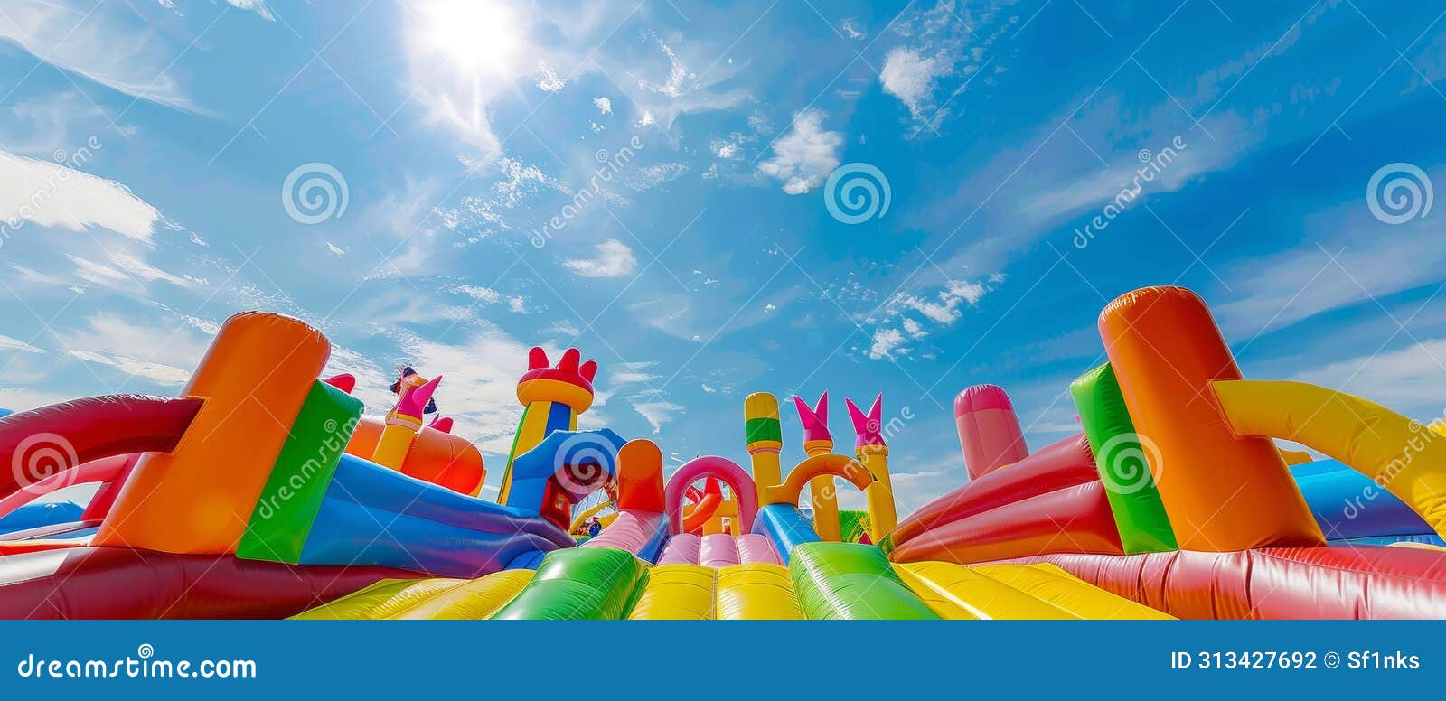 An Array of Inflatable Toys, Shapes, and Structures Suspended in the ...