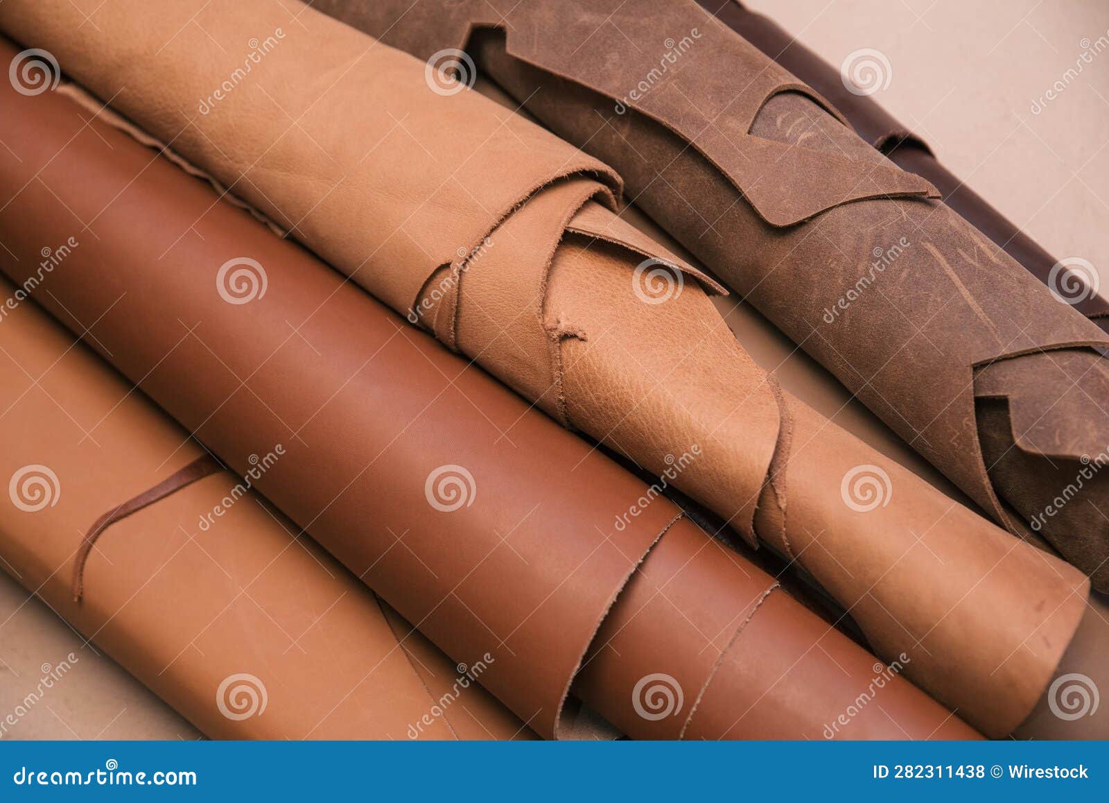 Array of Leather Fabric Samples in Different Shades Neatly Placed on a ...