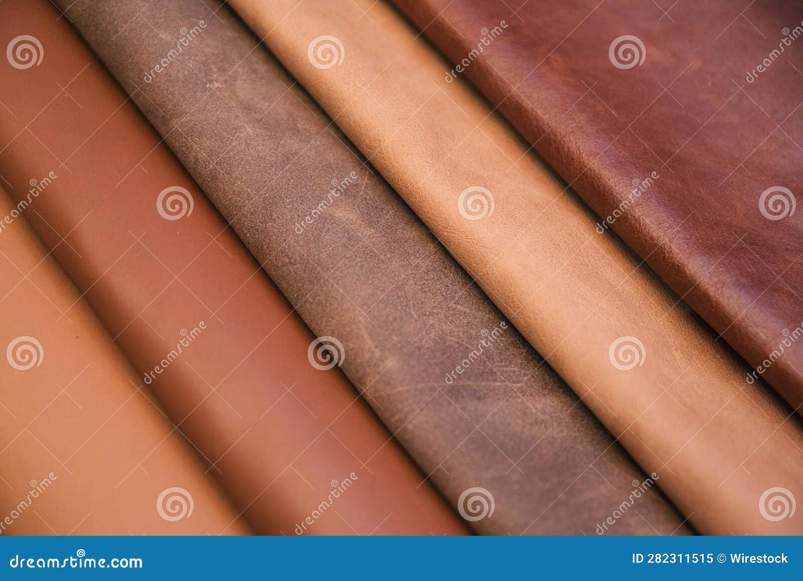 Array of Leather Fabric Samples in Different Shades Neatly Placed on a ...