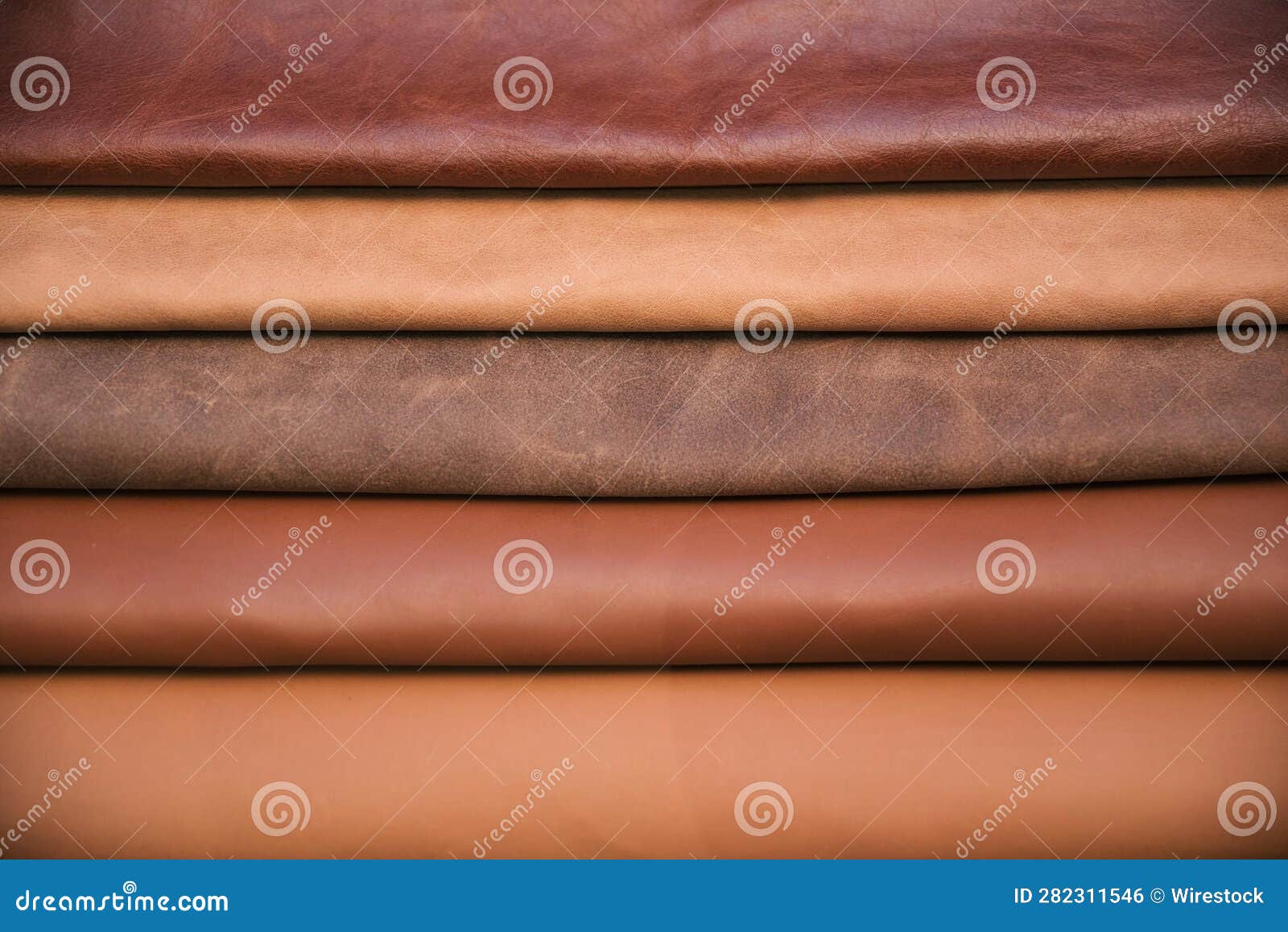 Array of Leather Fabric Samples in Different Shades Neatly Placed on a ...