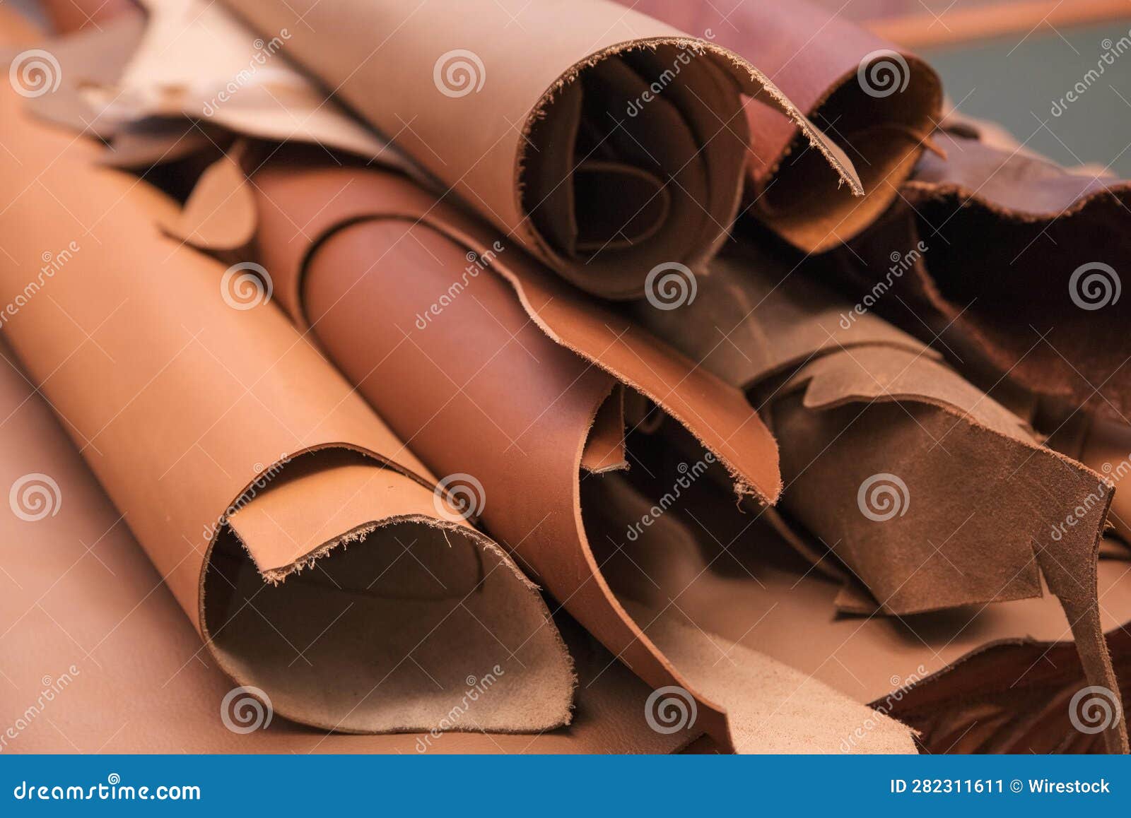 Array of Leather Fabric Samples in Different Shades Neatly Placed on a ...