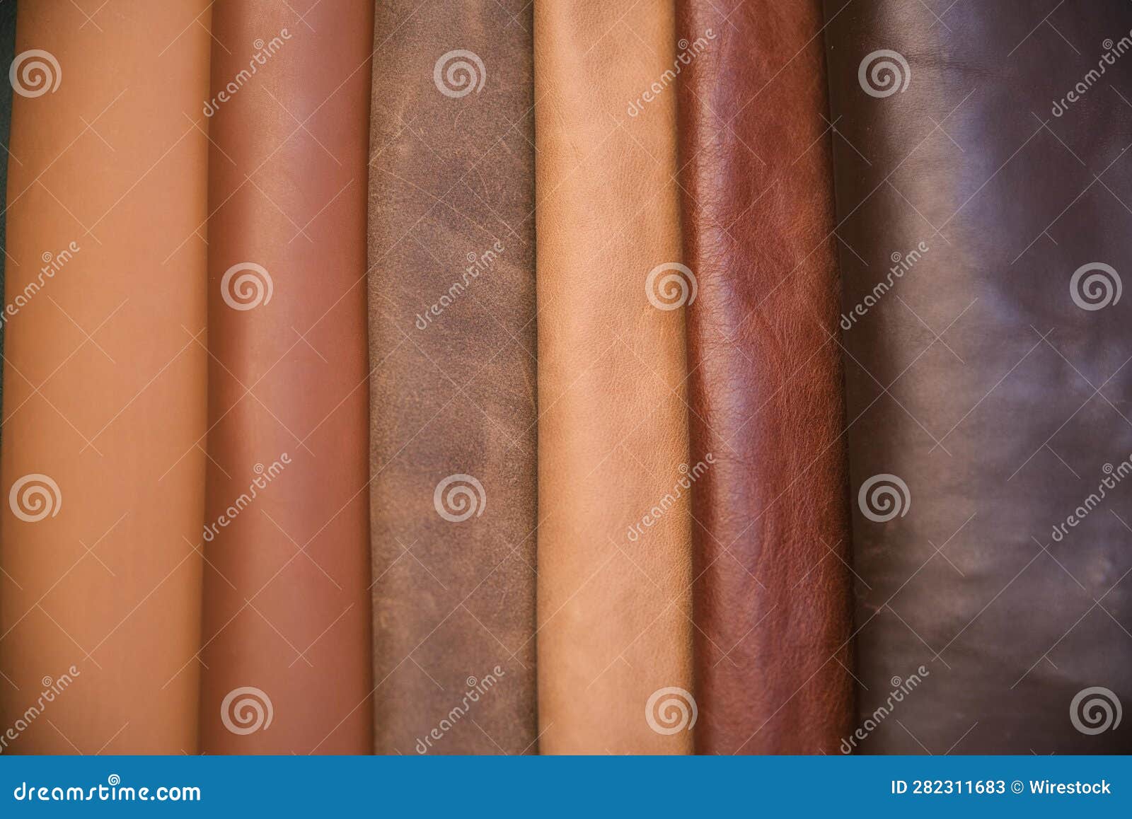 Array of Leather Fabric Samples in Different Shades Neatly Placed on a ...