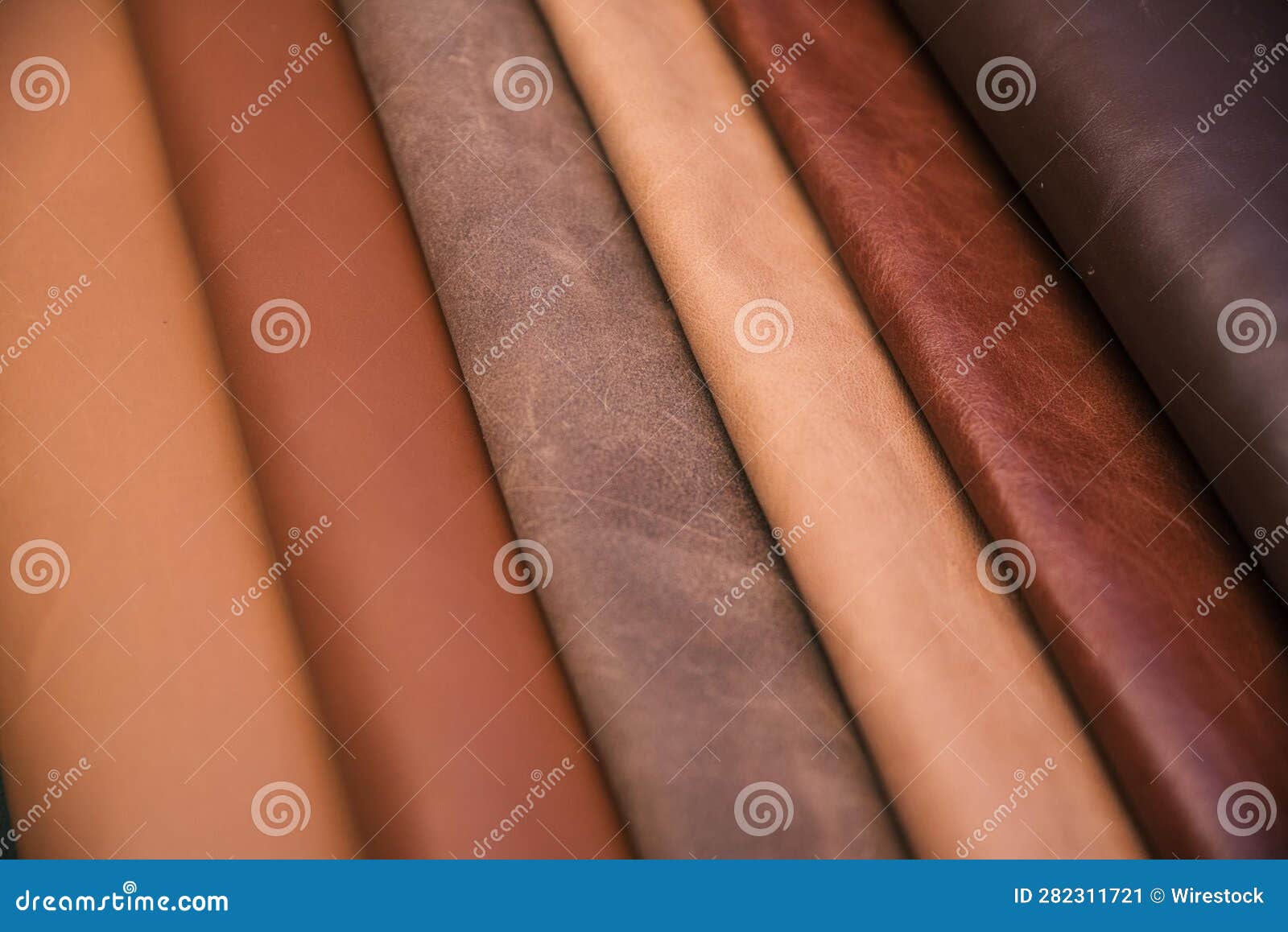 Array of Leather Fabric Samples in Different Shades Neatly Placed on a ...