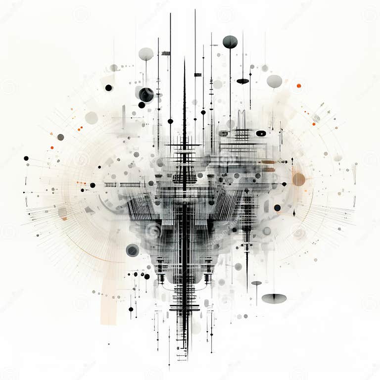 Algorithmic Art Array Isolated on White Background Image Stock ...