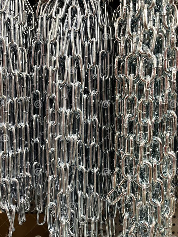 An Array of Metal Chains in a Hardware Store Stock Photo - Image of ...
