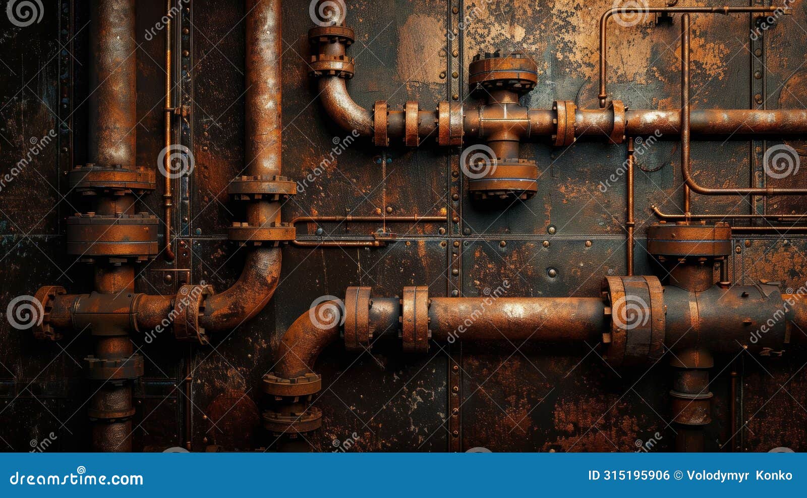 Array of Metal Pipes on the Side of a Building Stock Photo - Image of ...