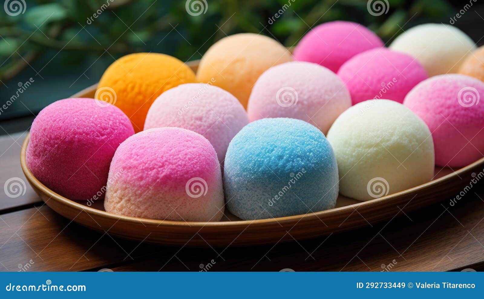 An Array of Mochi Cakes in a Delightful Spectrum of Colors. Stock Image ...