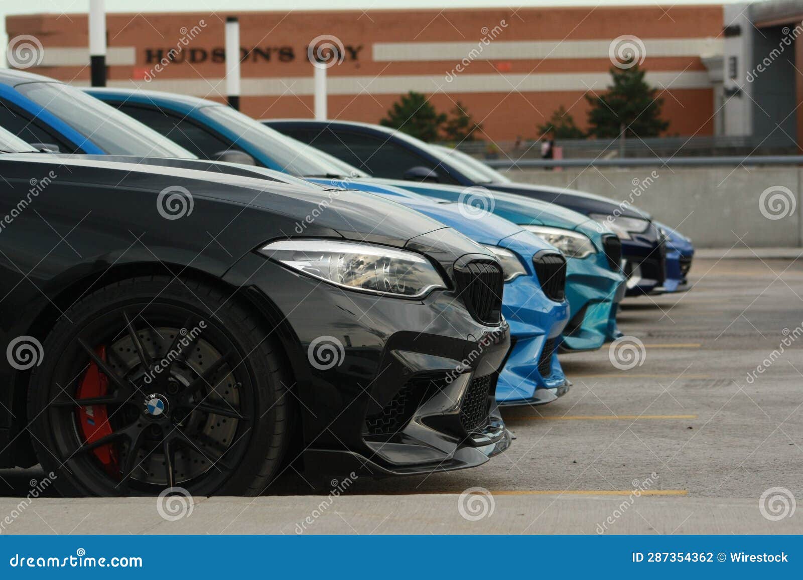 Array of Modern Cars Parked on the Street Stock Photo - Image of urban ...