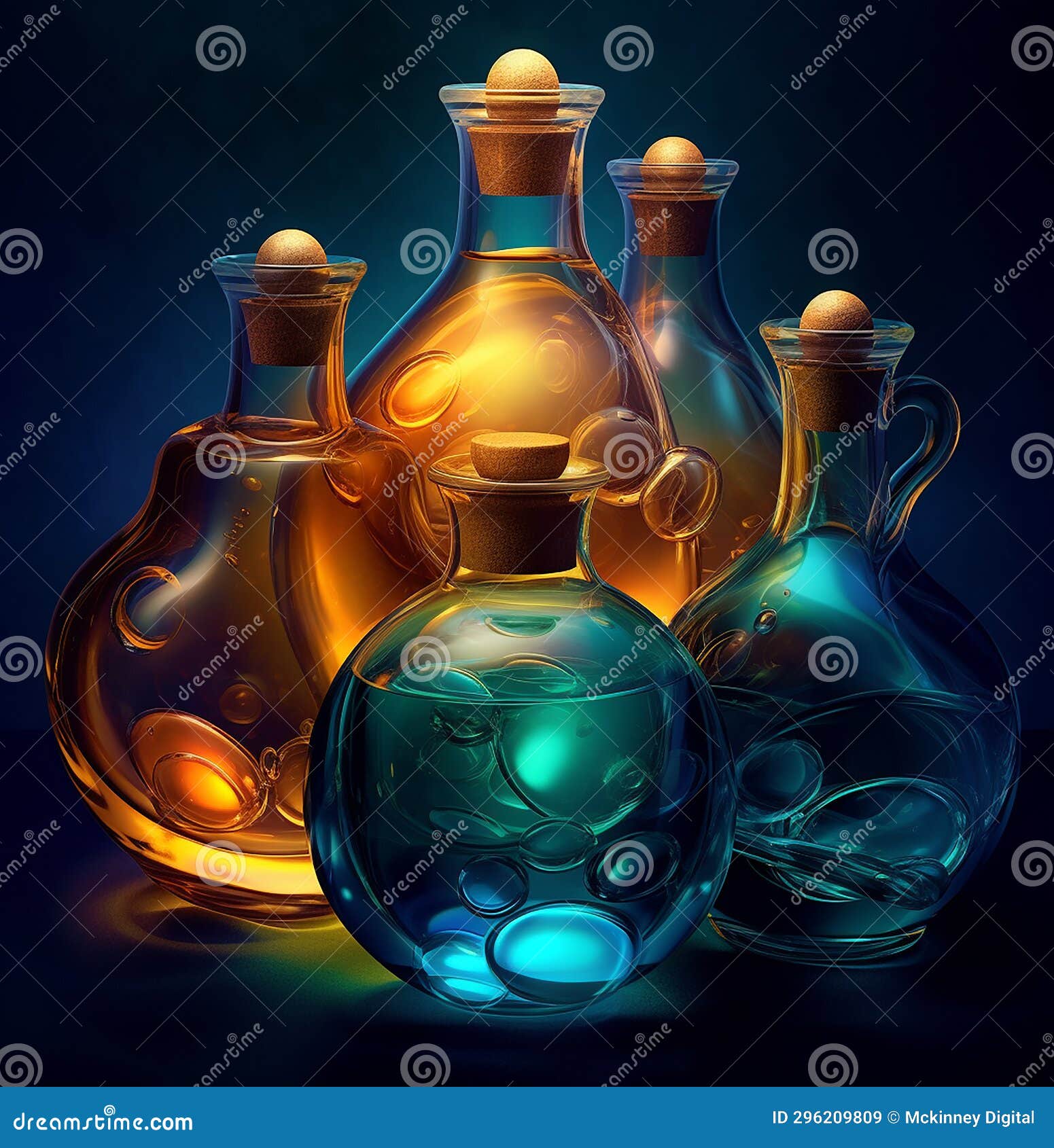 An Array of Multi Colored Glass Bottles. Created Using Ai Generative ...