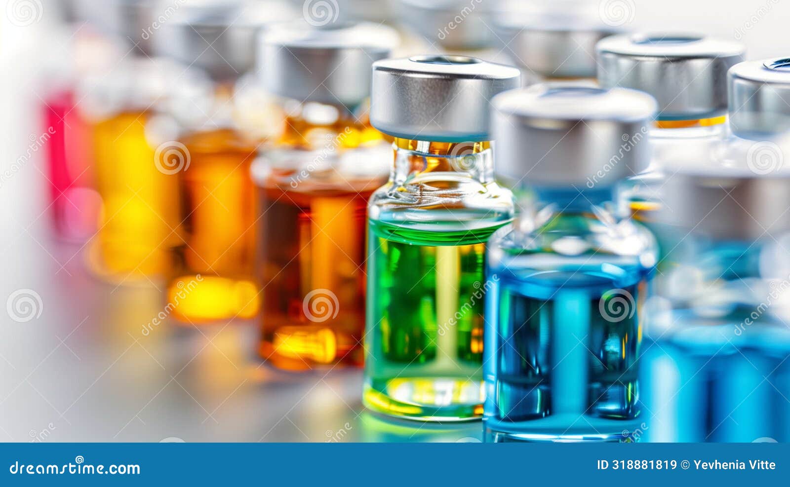 Vials Of Multicolored Fluids In A Laboratory Setting Royalty-Free Stock ...
