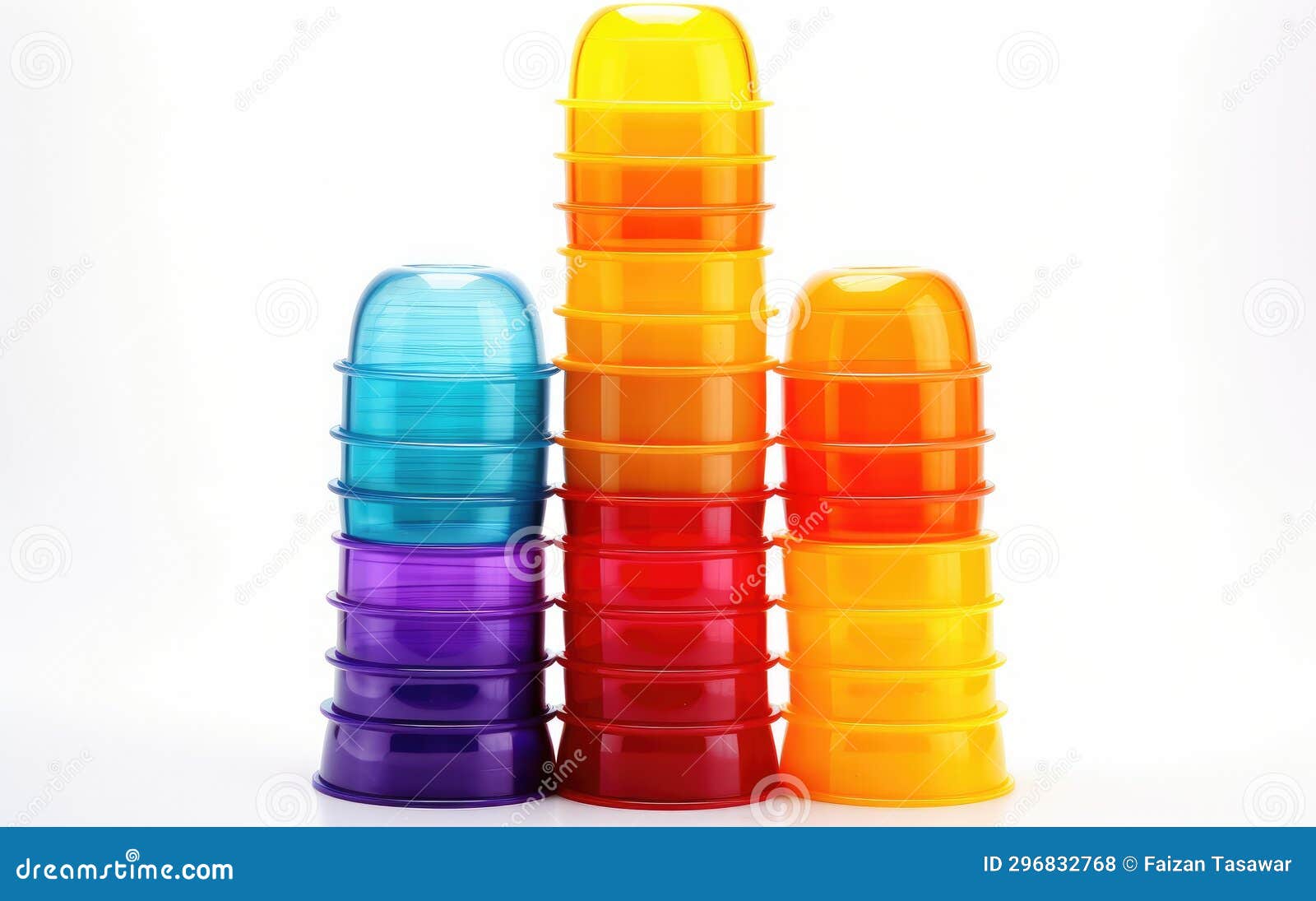 Array of Multicolored Plastic Cups for Stacking Game -Generative Ai ...